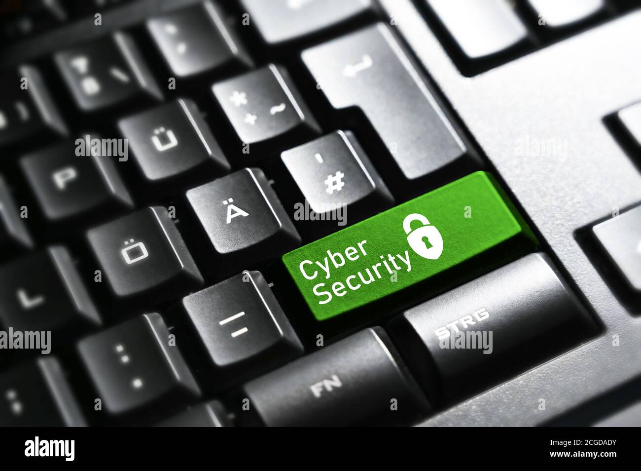 Cyber Security , Keyboard button Stock Photo - Alamy