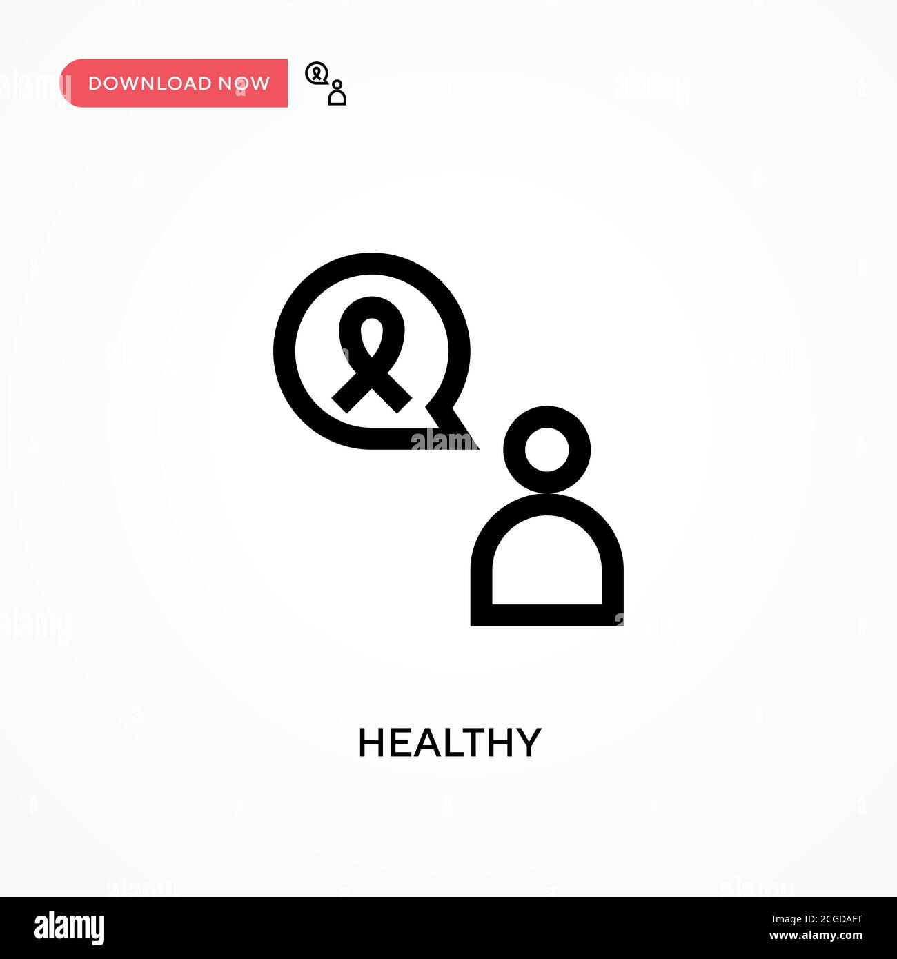 Healthy Simple vector icon. Modern, simple flat vector illustration for ...