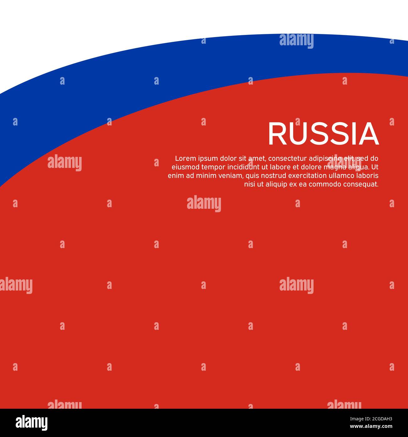 Abstract waving flag of russia. Flat style. Creative background for ...