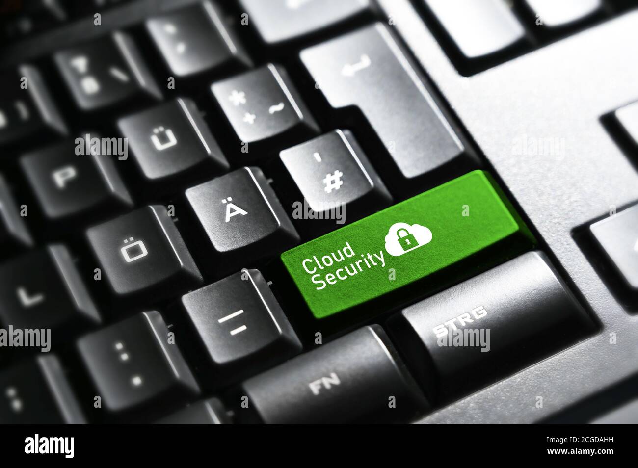 Cloud Security , Keyboard button Stock Photo - Alamy