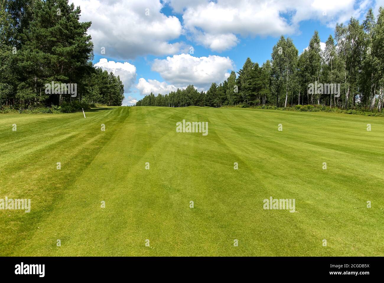 The Summer landscape golf course panorama and background Stock Photo ...
