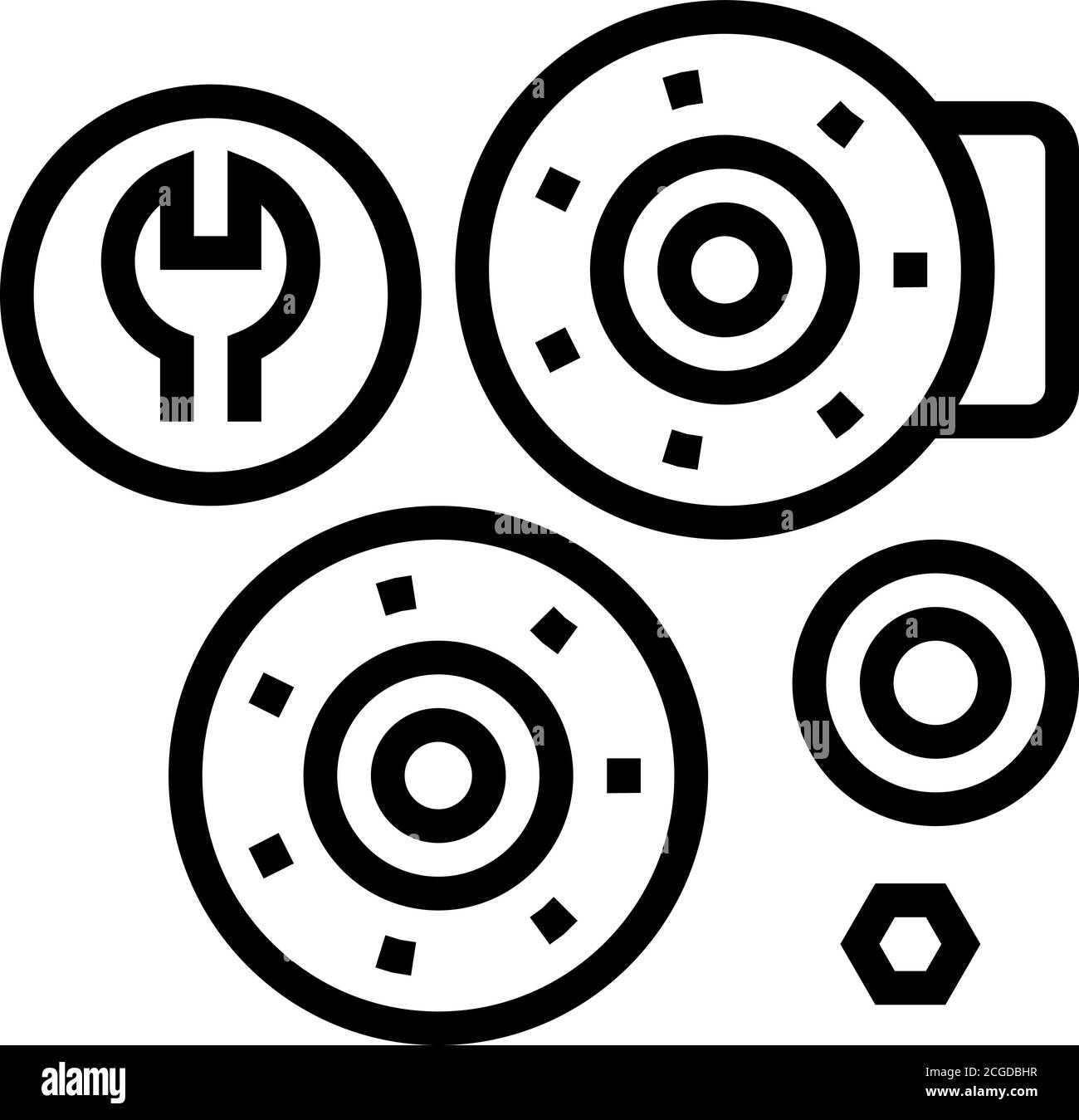 bearing replacement line icon vector isolated illustration Stock Vector ...
