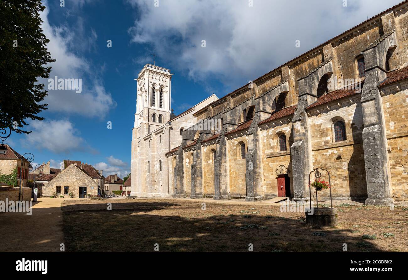 Facade of Vezelay Abbey after its recent restoration. The church ...