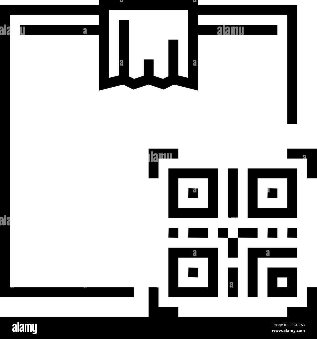 box delivery individual qr code line icon vector isolated illustration ...