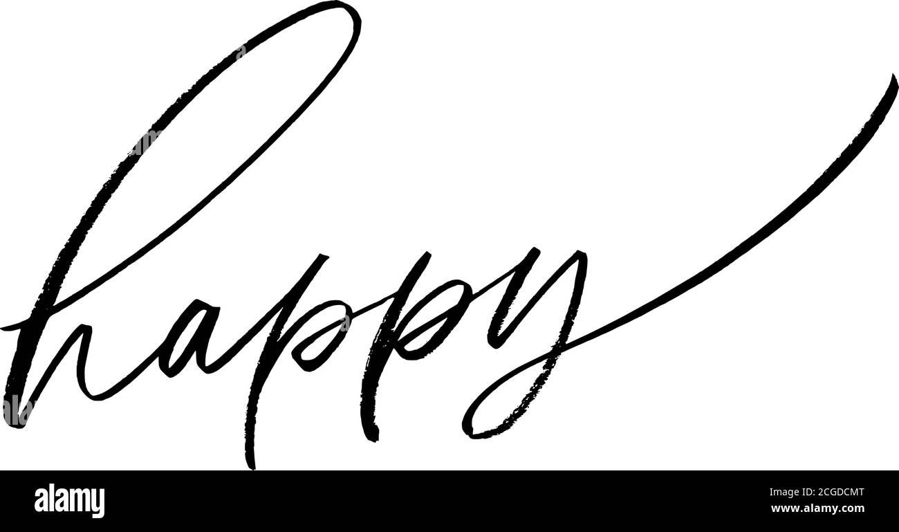 Happy word, vector brush lettering Stock Vector Image & Art - Alamy