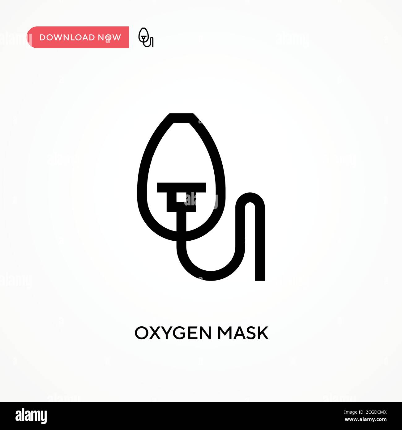 Oxygen mask Simple vector icon. Modern, simple flat vector illustration for web site or mobile ...