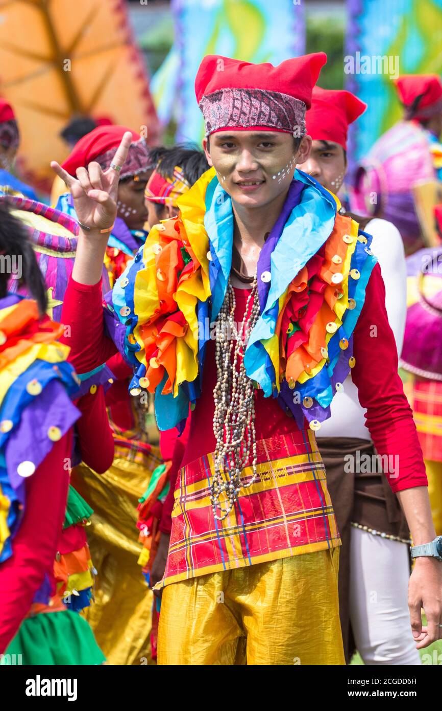 Colorful costumes during a street festival in Ipil town Stock Photo - Alamy