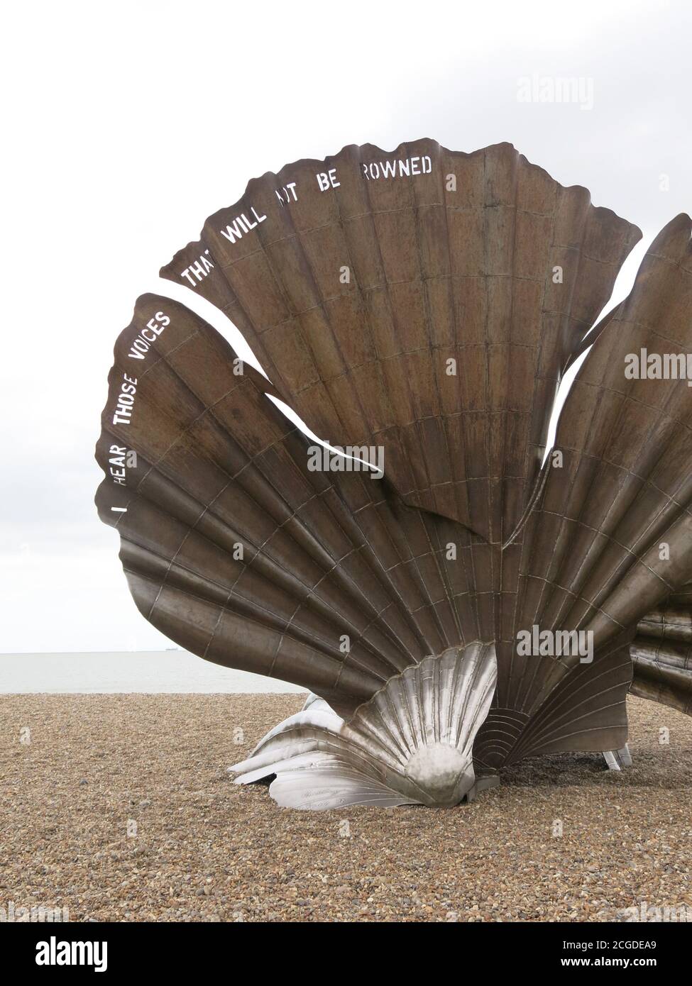 Maggi hamblings scallop sculpture on aldeburgh beach hi-res stock ...