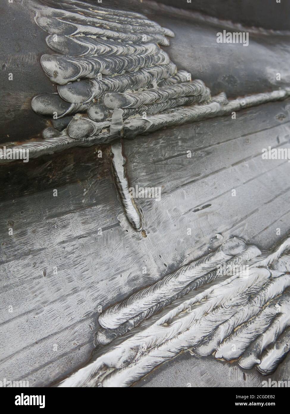 Detail of the metalwork in Maggi Hambling's steel shell sculpture ...