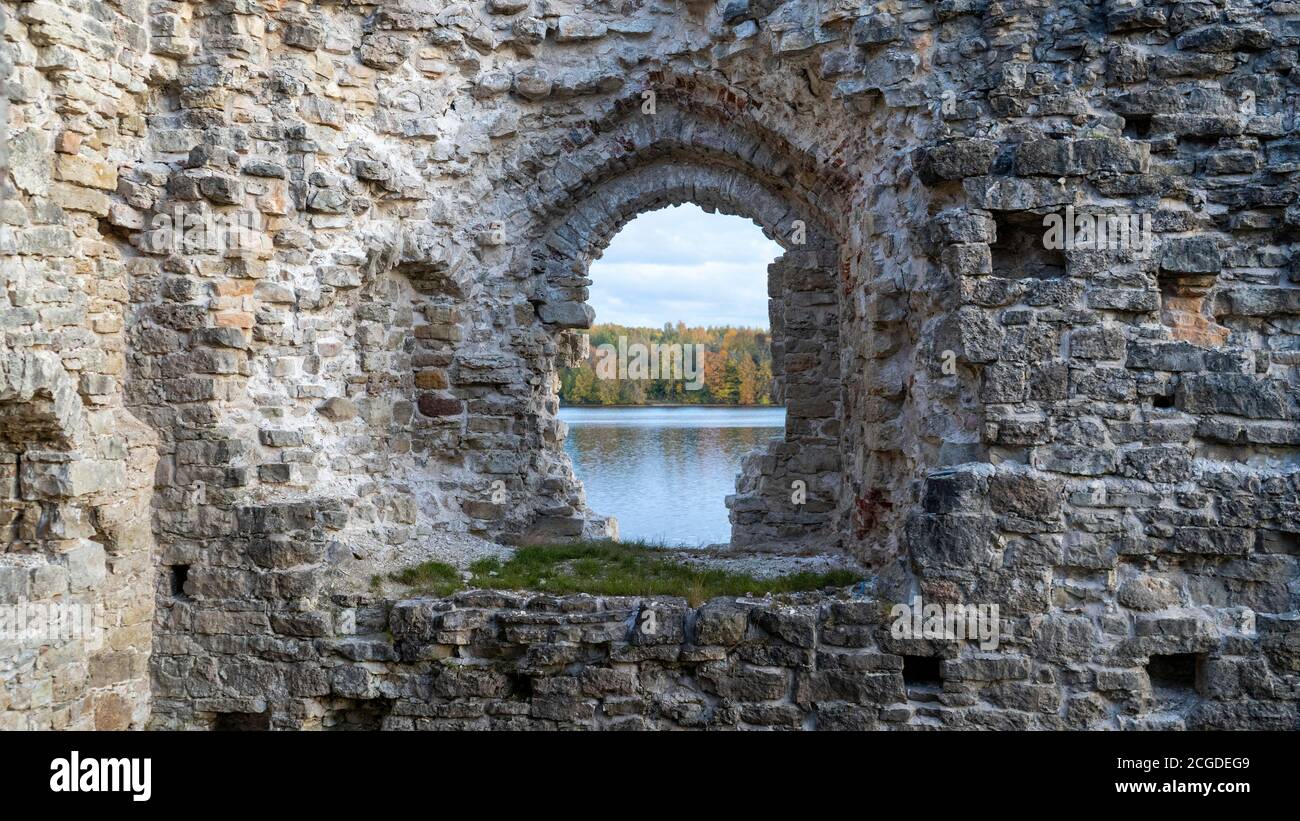 Ruins of the medieval koknese castle hi-res stock photography and ...