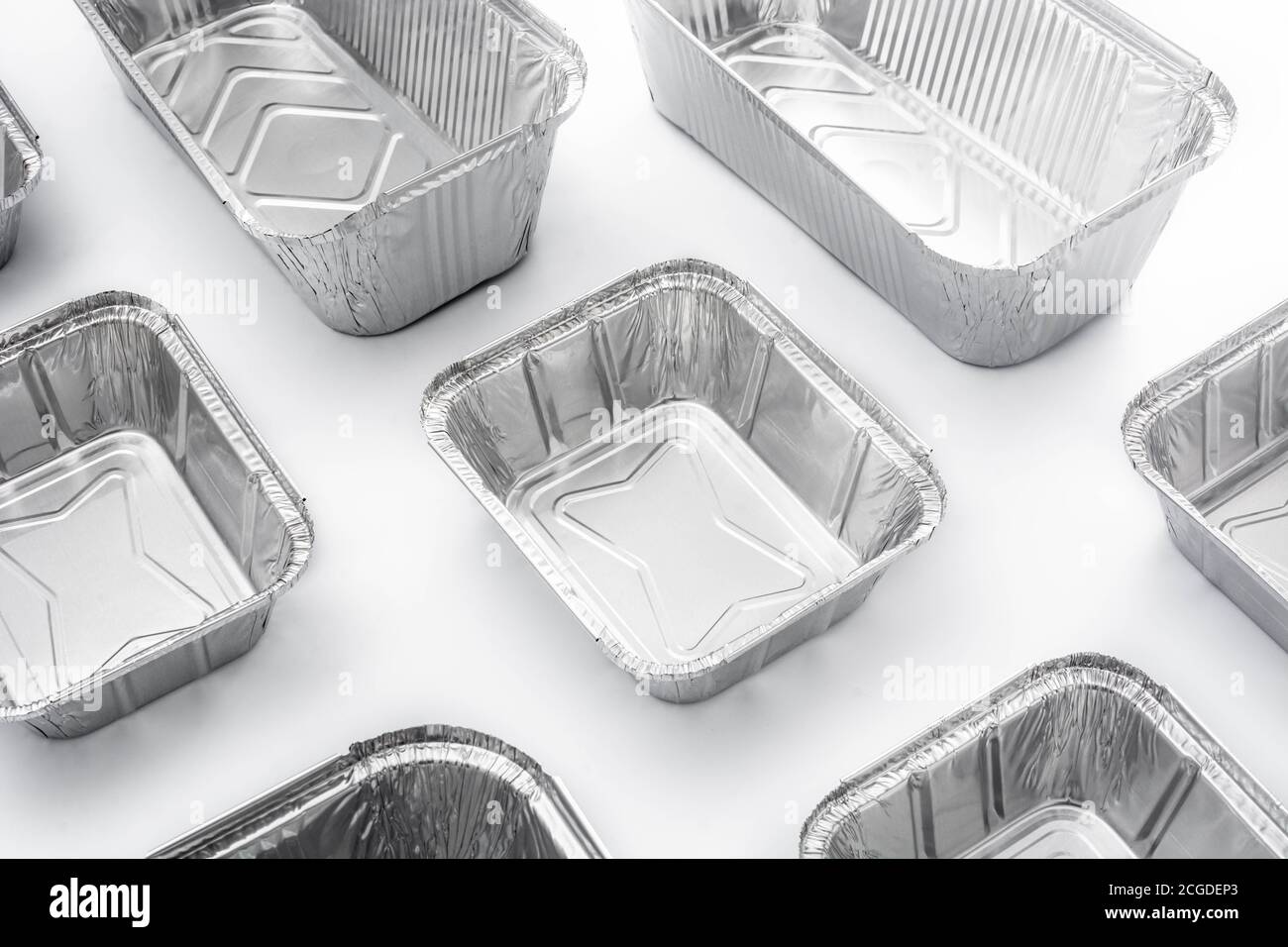 Disposable metal food container isolated on white background Stock ...
