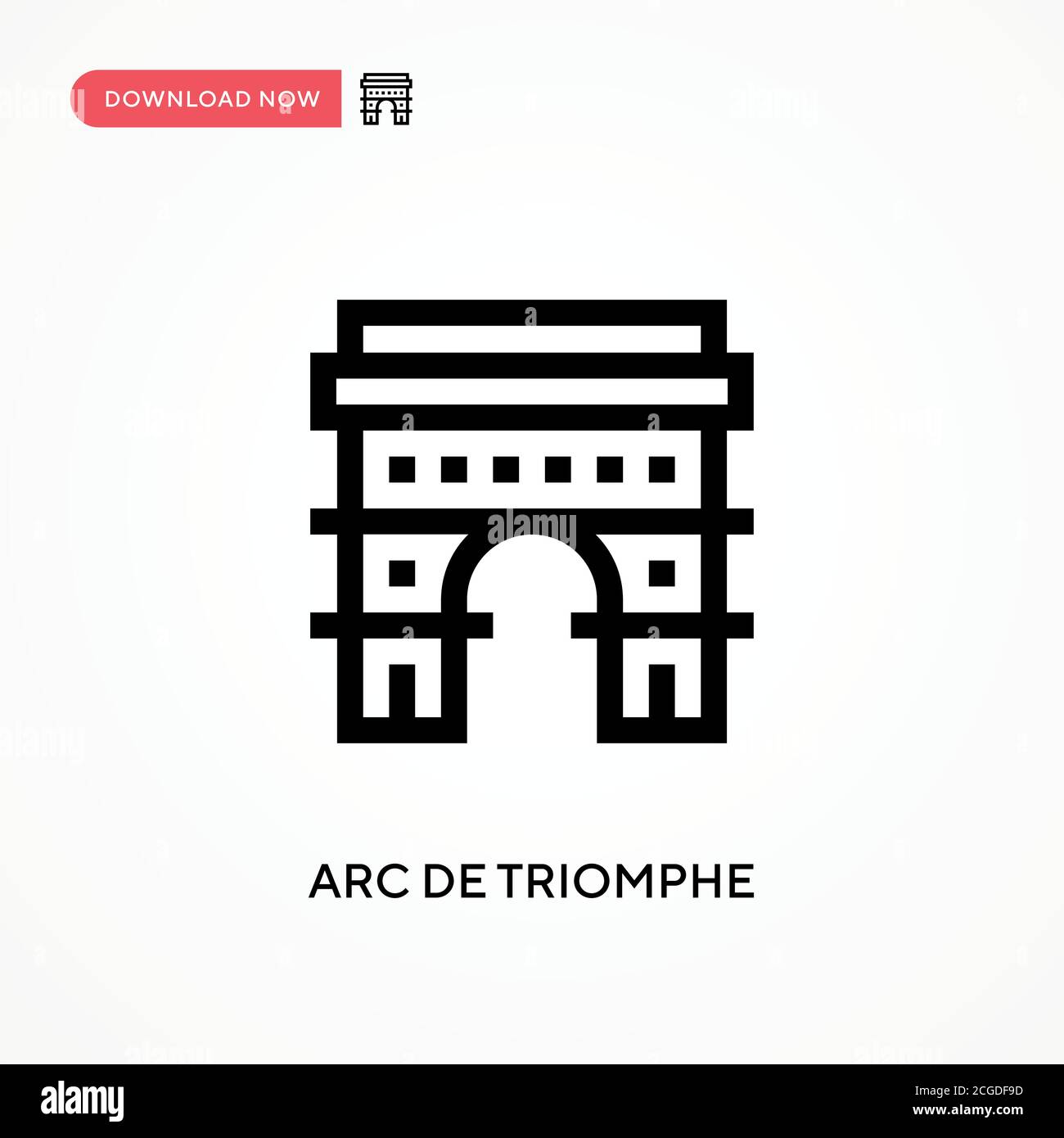 Arc de triomphe Simple vector icon. Modern, simple flat vector illustration for web site or ...