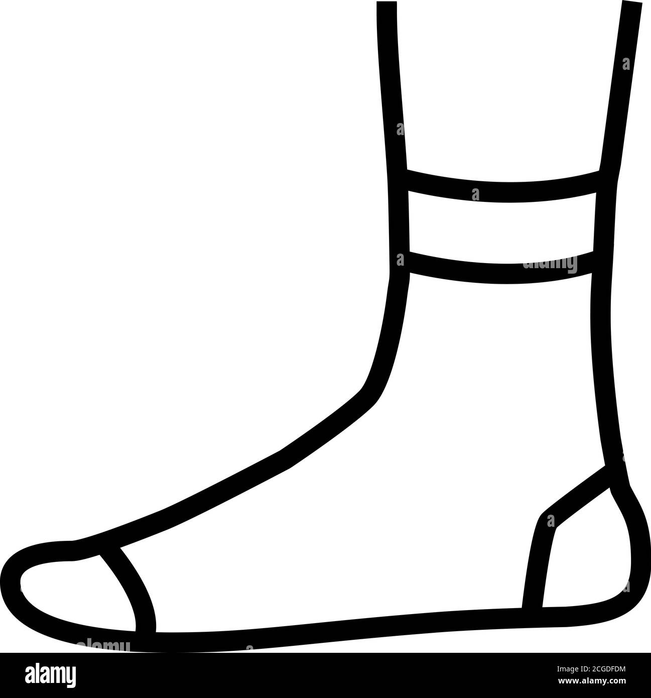 quarter sock line icon vector isolated illustration Stock Vector Image ...