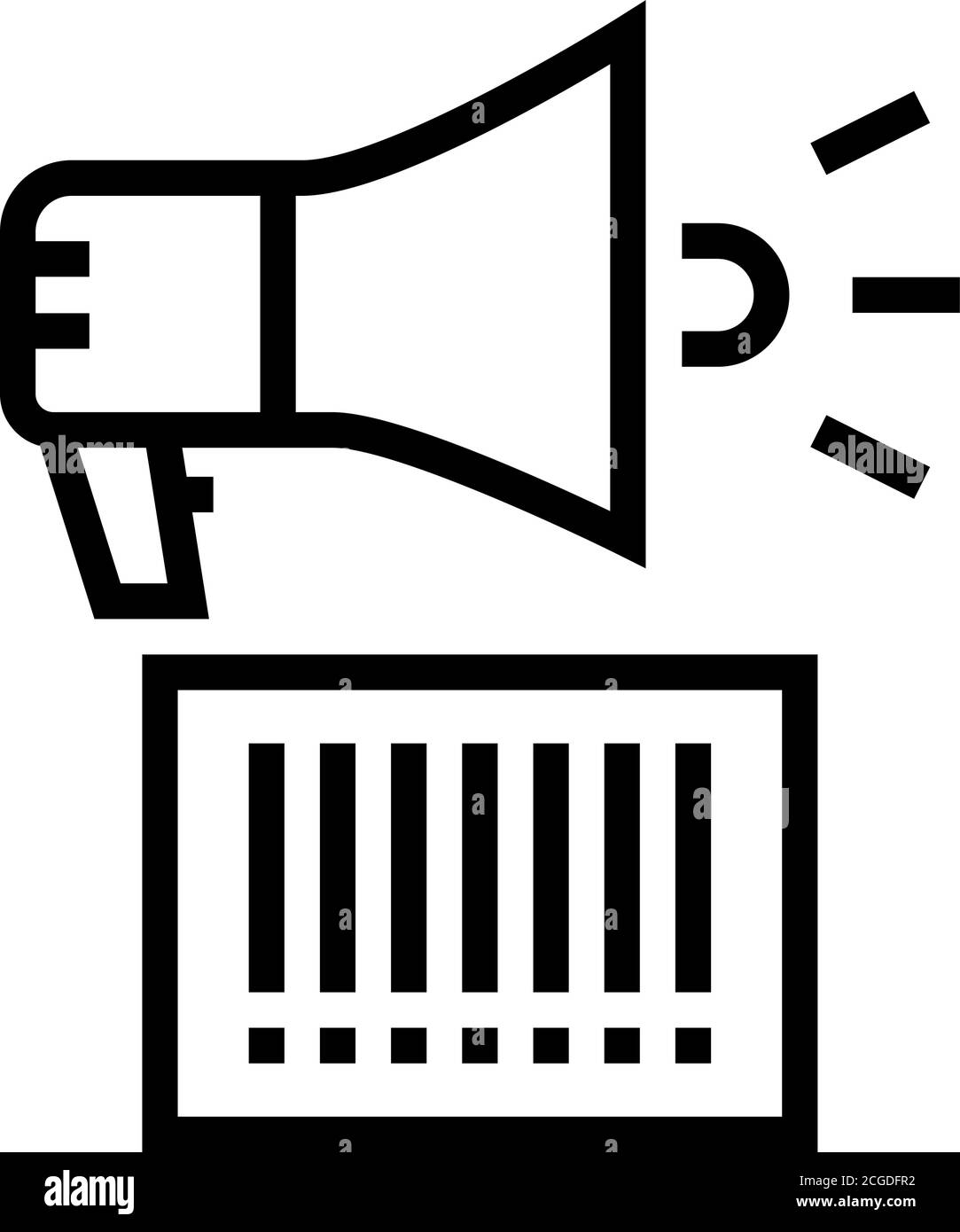 qr code loudspeaker line icon vector isolated illustration Stock Vector ...