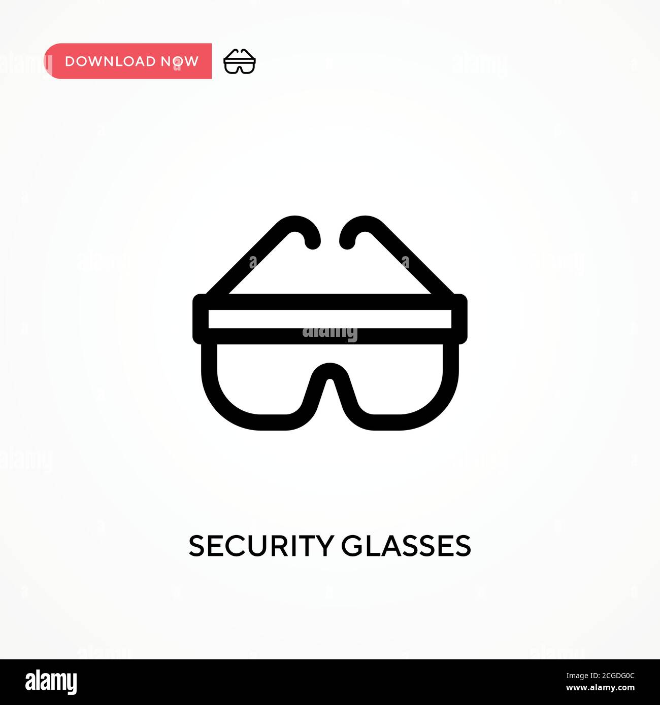 Security glasses Simple vector icon. Modern, simple flat vector ...