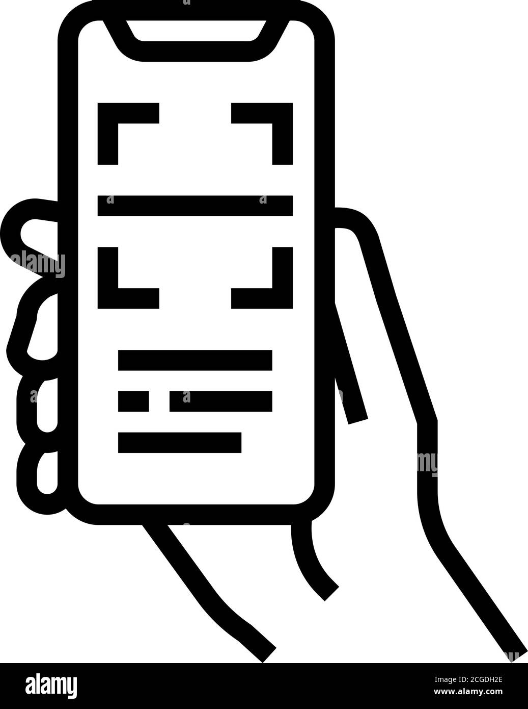 scanning qr code phone app line icon vector isolated illustration Stock ...