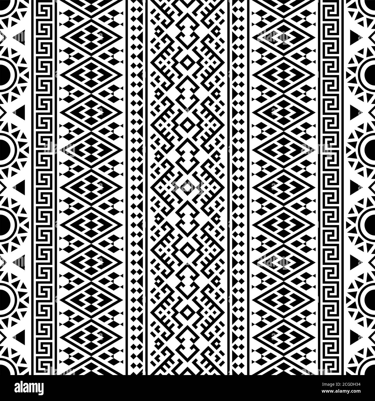 seamless pattern of aztec motif tribal ethnic texture background design ...