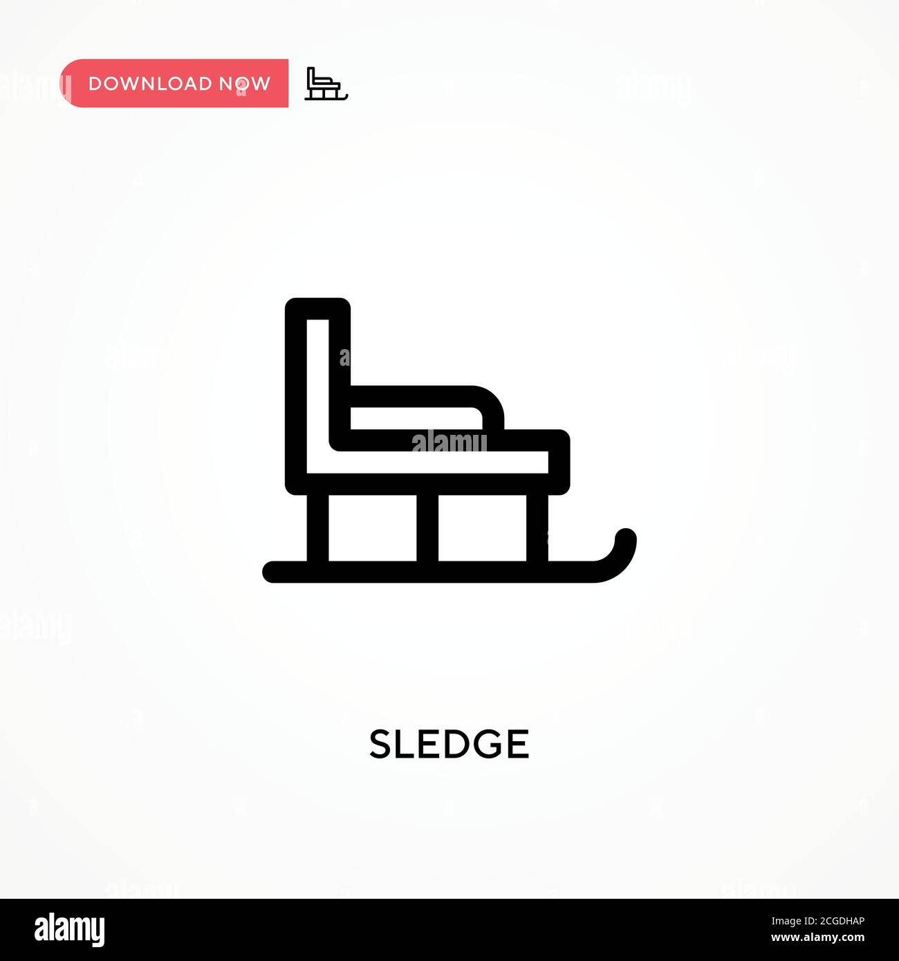 Sledge Simple vector icon. Modern, simple flat vector illustration for ...