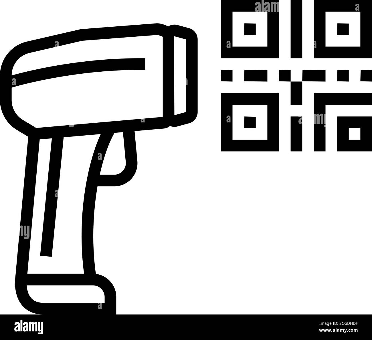 pistol for scanning bar code line icon vector isolated illustration ...