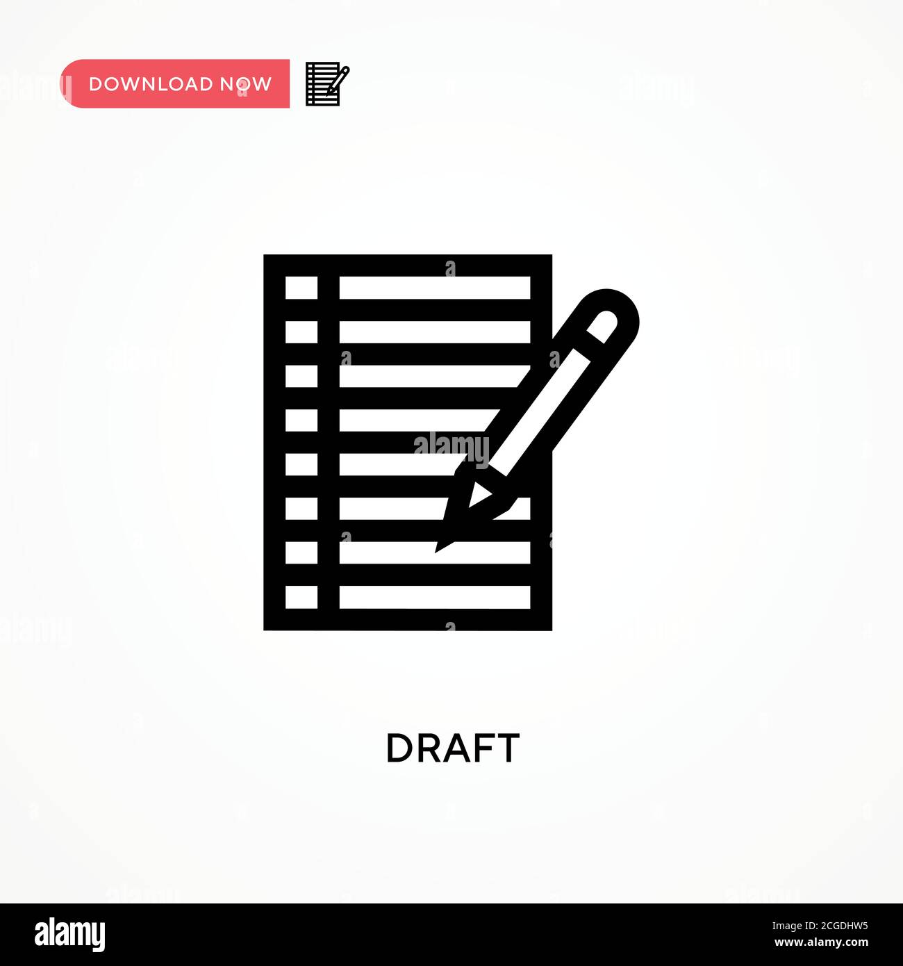 Draft Simple vector icon. Modern, simple flat vector illustration for ...