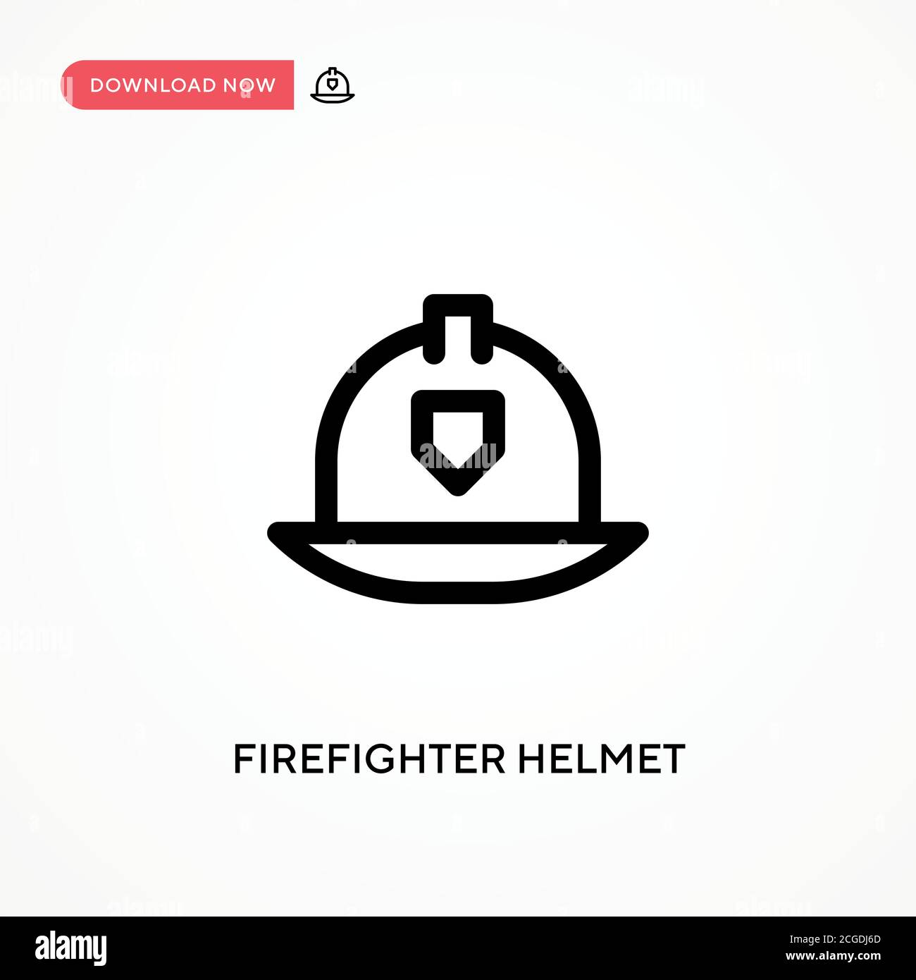 Firefighter helmet Simple vector icon. Modern, simple flat vector ...
