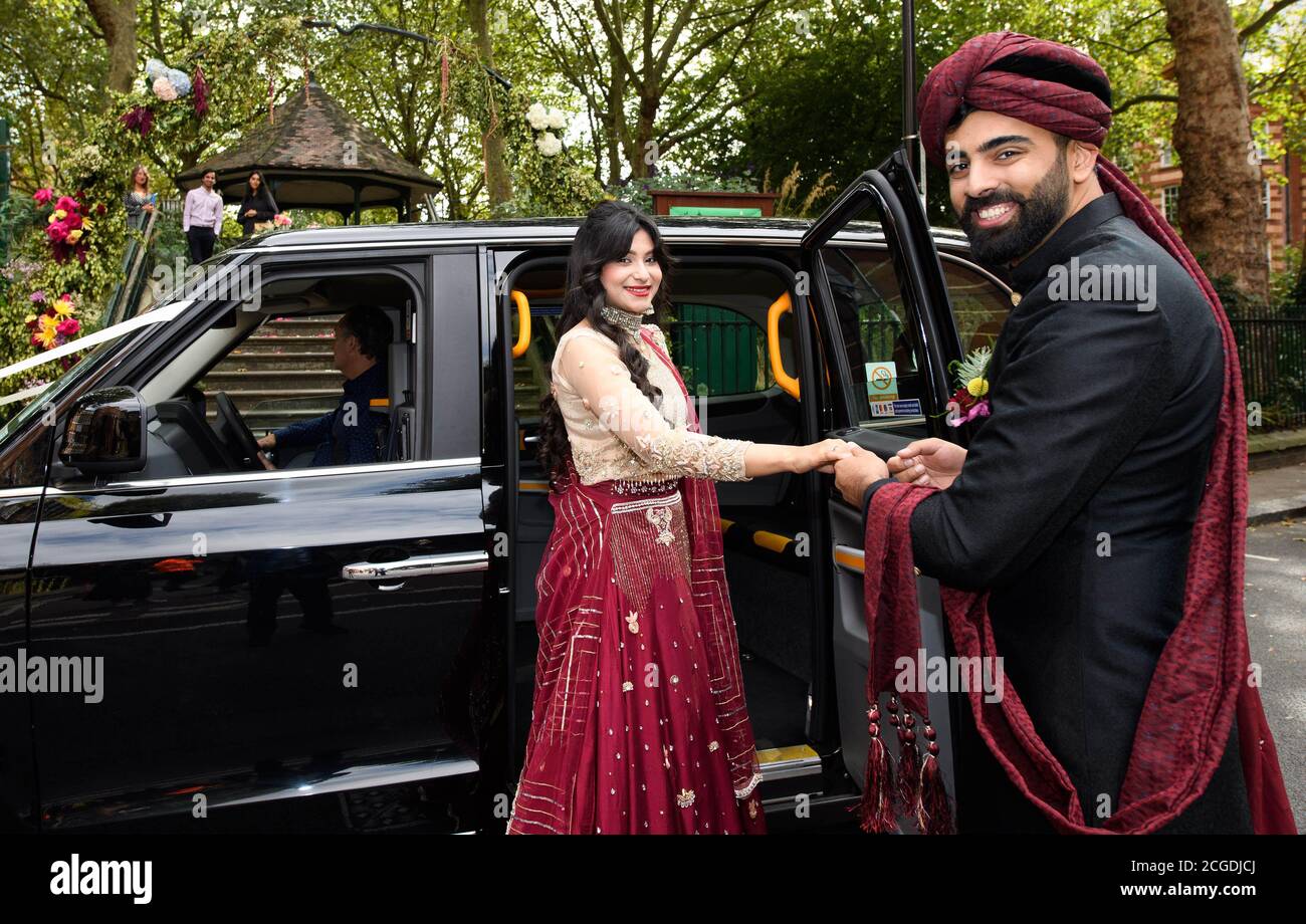 EDITORIAL USE ONLY (Left to right) Fatima Bajwa and Jahanzeb Khan after ...