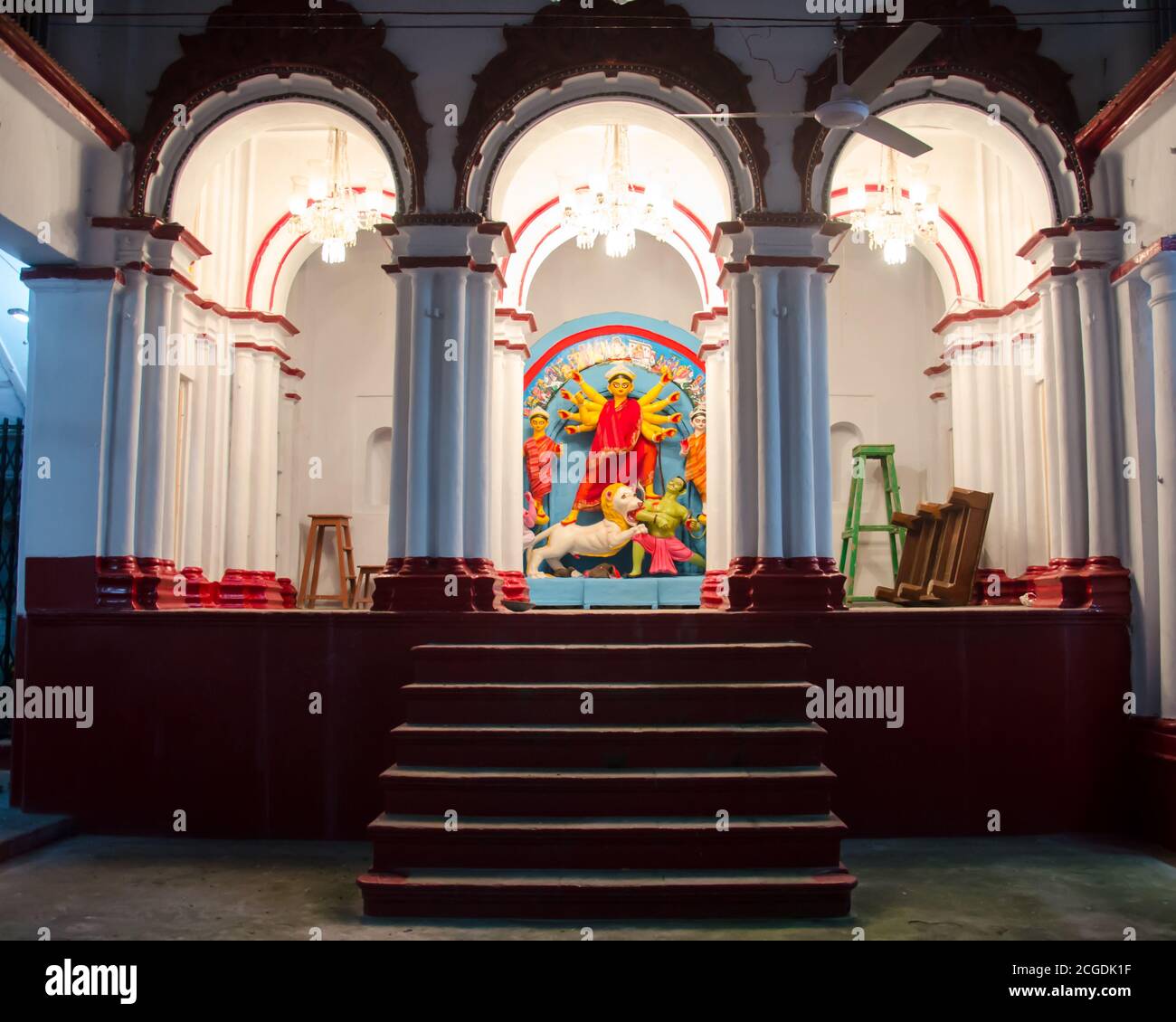 A decorated house in Kolkata just before Durga Puja festival Stock ...