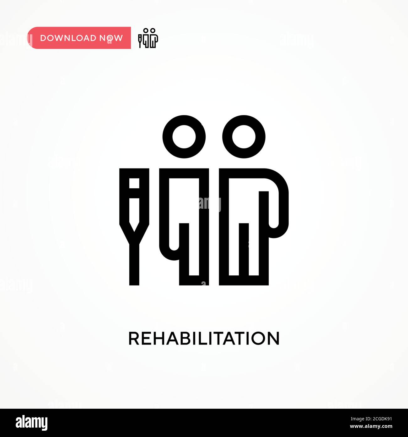 Rehabilitation Simple vector icon. Modern, simple flat vector ...