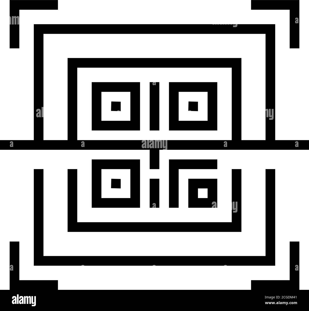 scanning qr code line icon vector isolated illustration Stock Vector ...