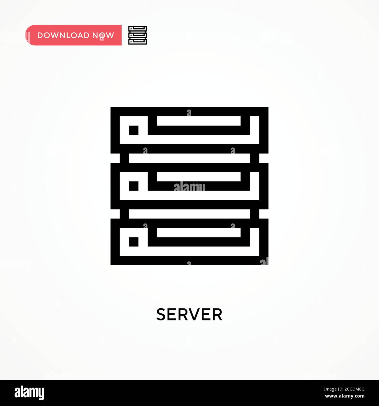 Server Simple vector icon. Modern, simple flat vector illustration for ...