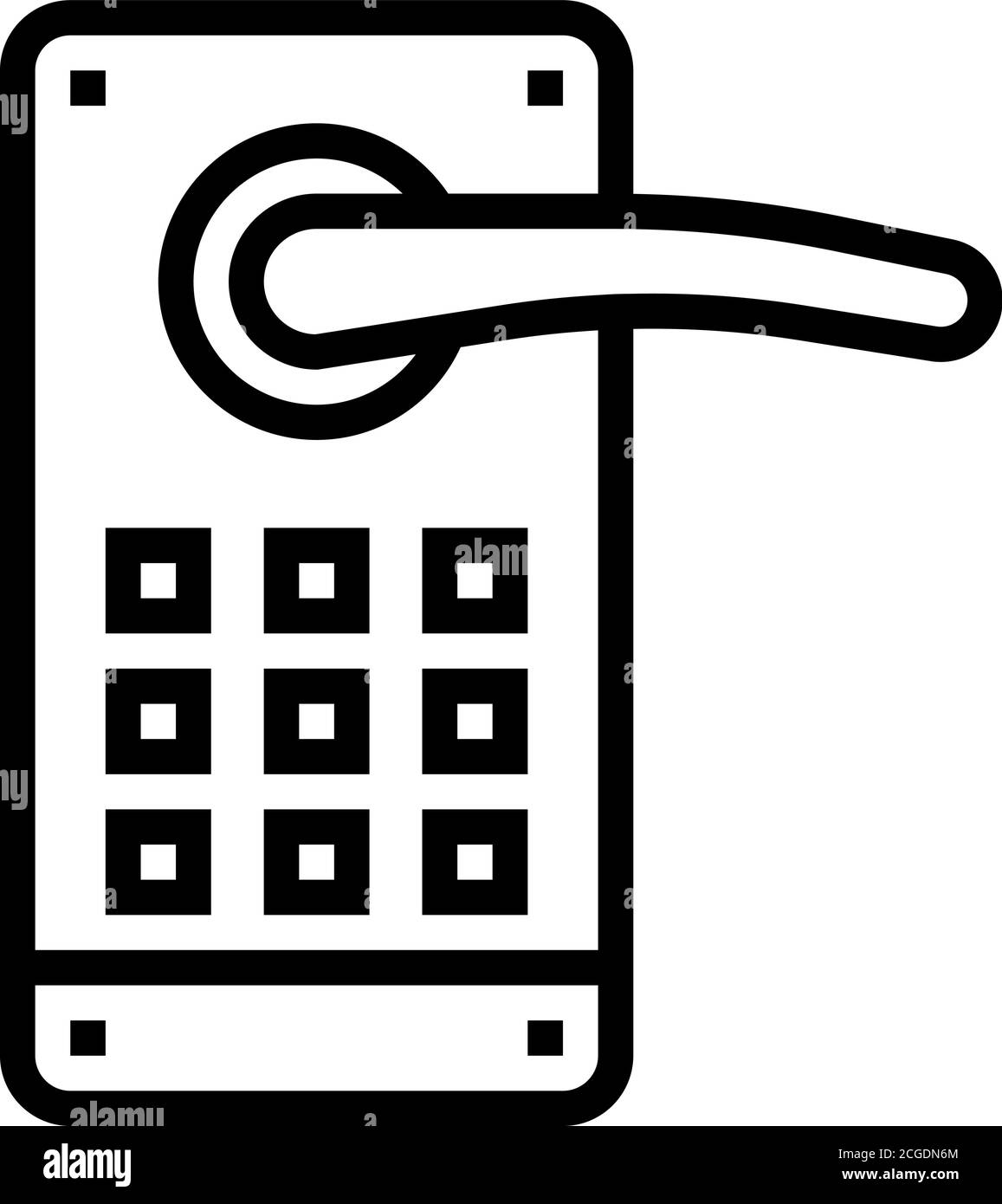 door lock with password line icon vector isolated illustration Stock ...