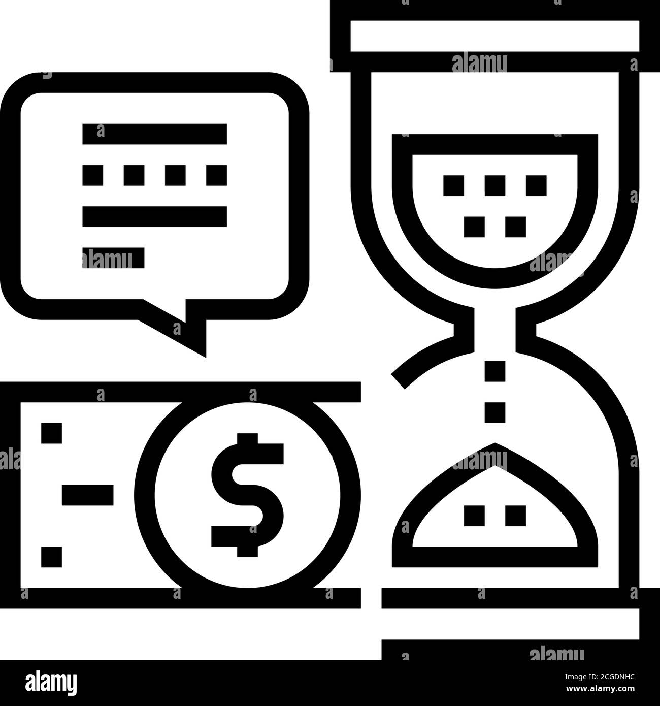 time of investment return line icon vector isolated illustration Stock ...