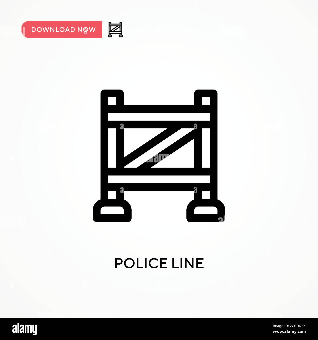 Police line Simple vector icon. Modern, simple flat vector illustration ...