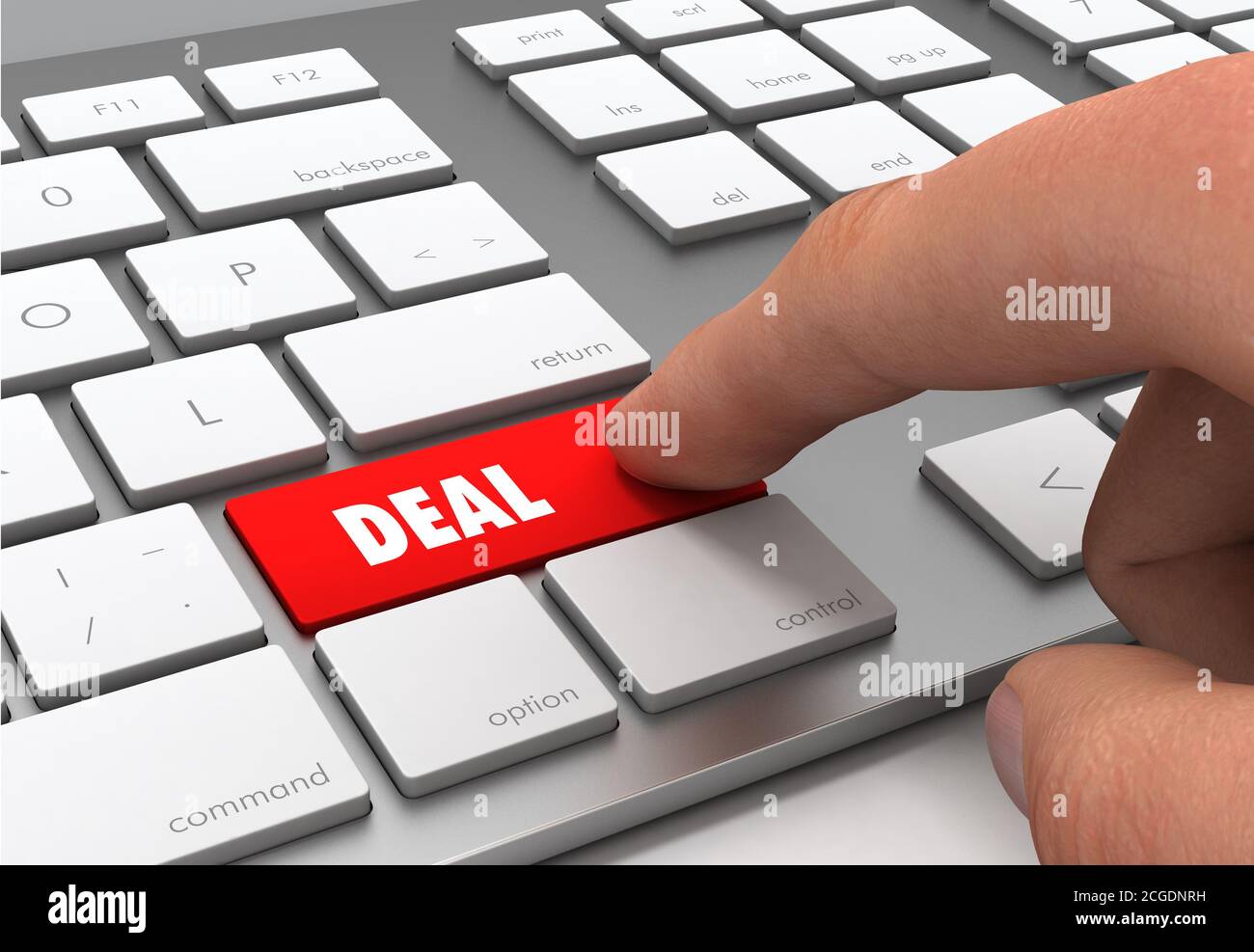 deal push button concept 3d illustration isolated Stock Photo - Alamy