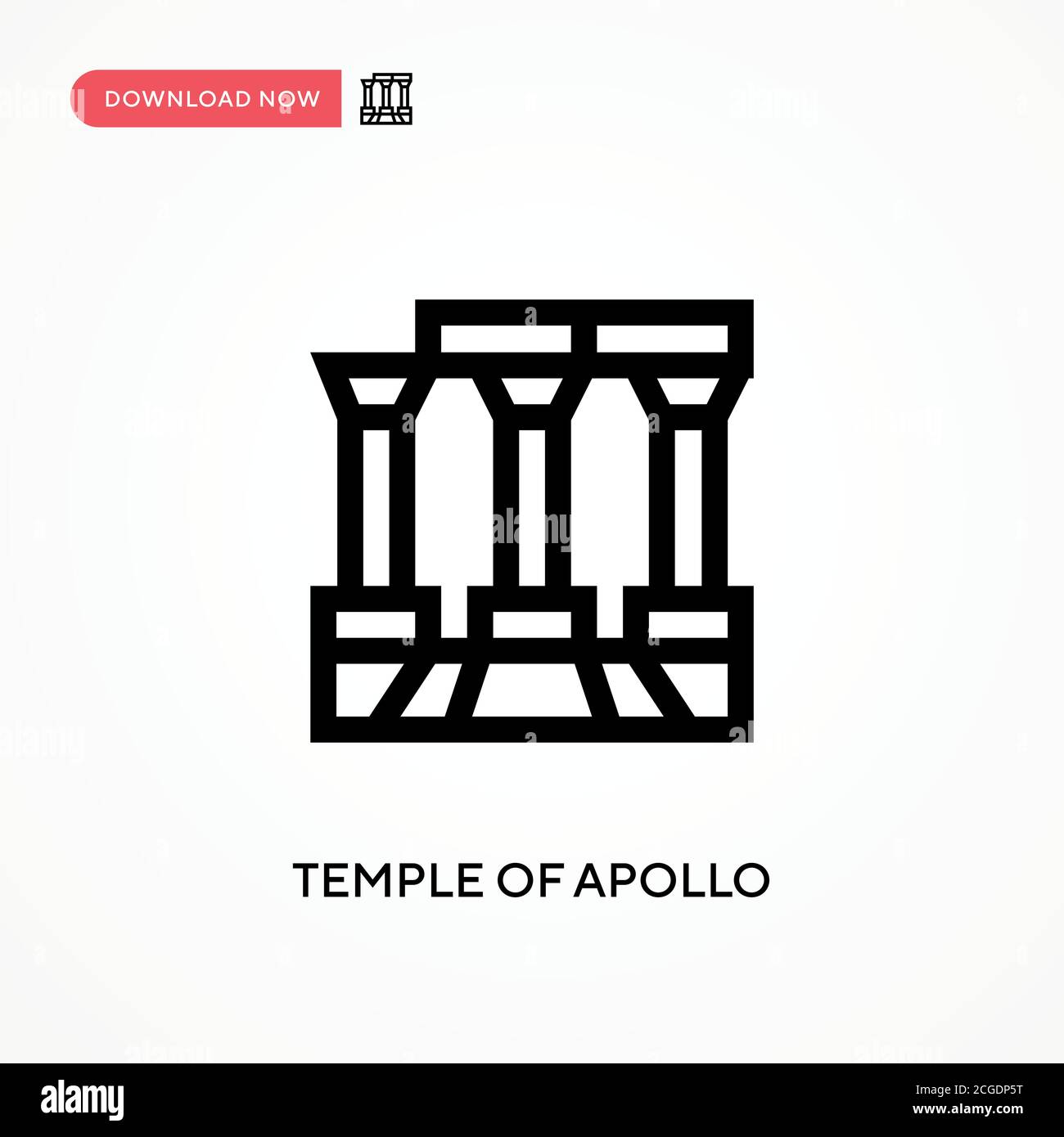 Temple of apollo Simple vector icon. Modern, simple flat vector ...