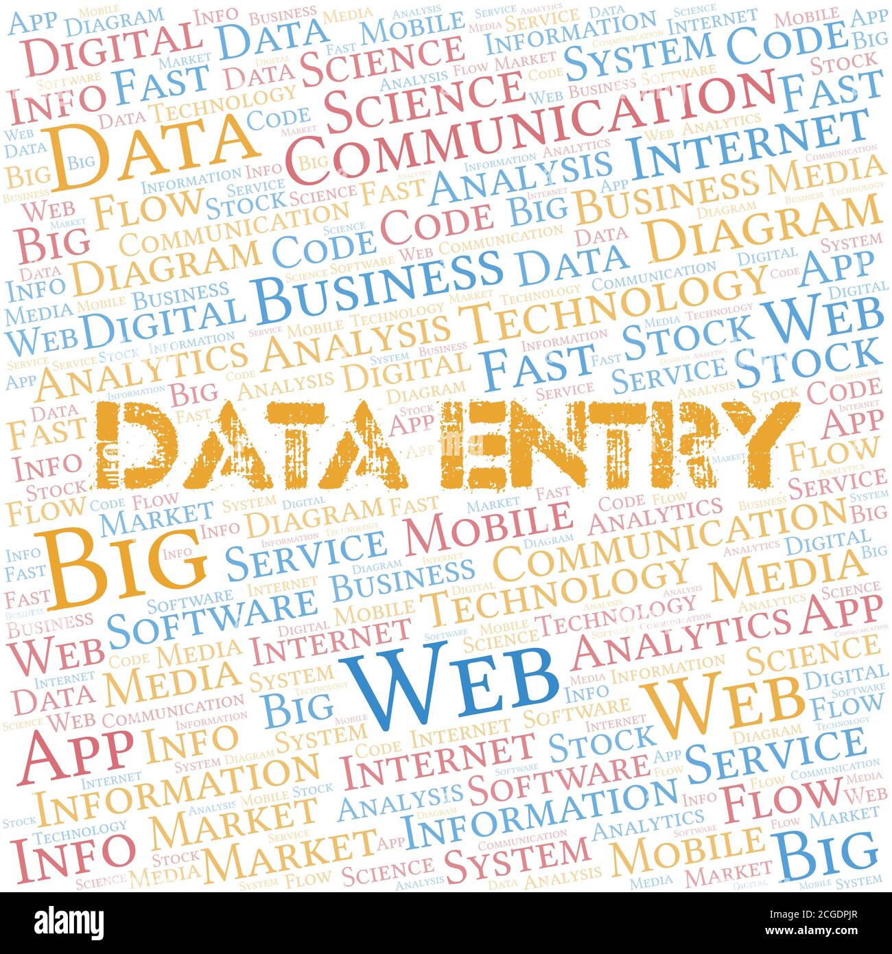 Data Entry vector word cloud, made with the text only Stock Vector ...