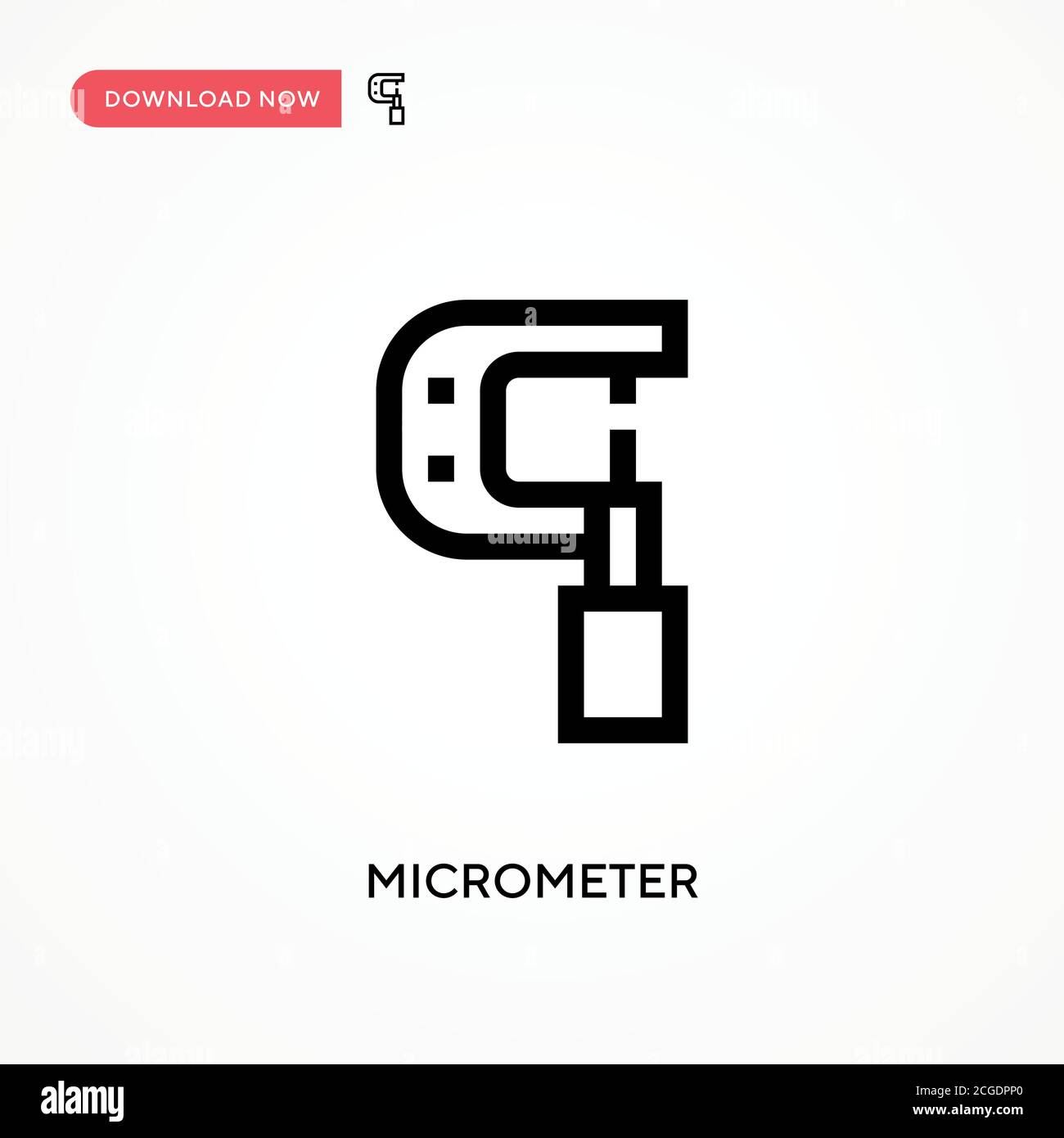 Micrometer Simple vector icon. Modern, simple flat vector illustration ...