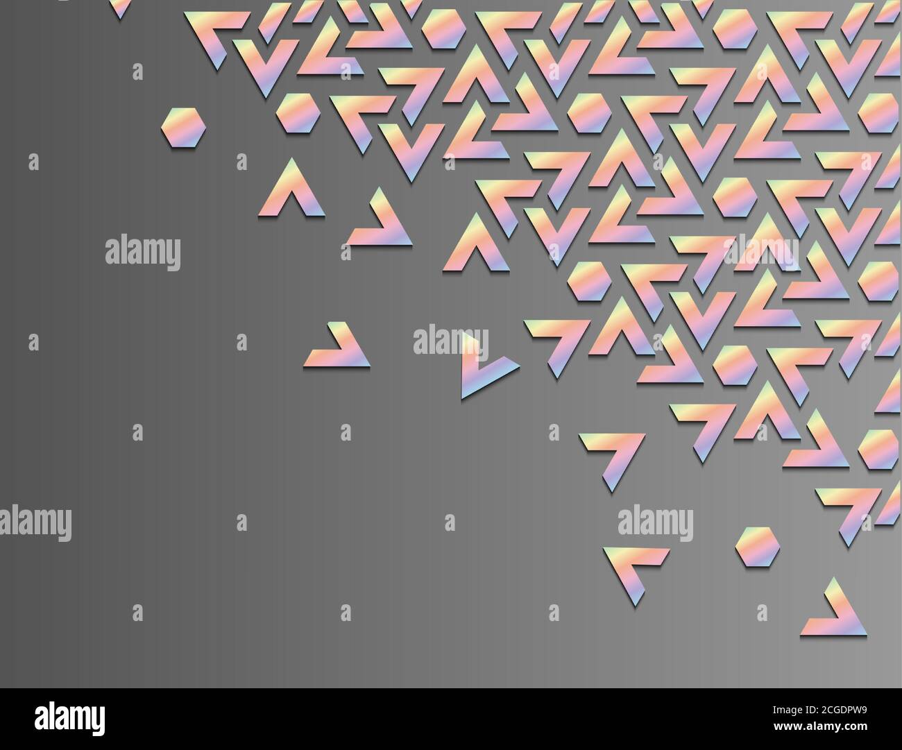 Geometric holographic background. Vector template of modern geometric ...