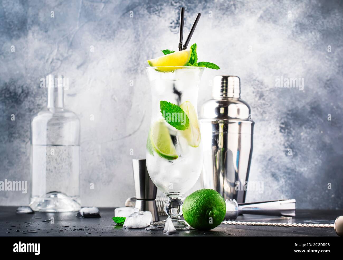 Lime caipirinha, classic Brazilian alcoholic cocktail with cane vodka ...