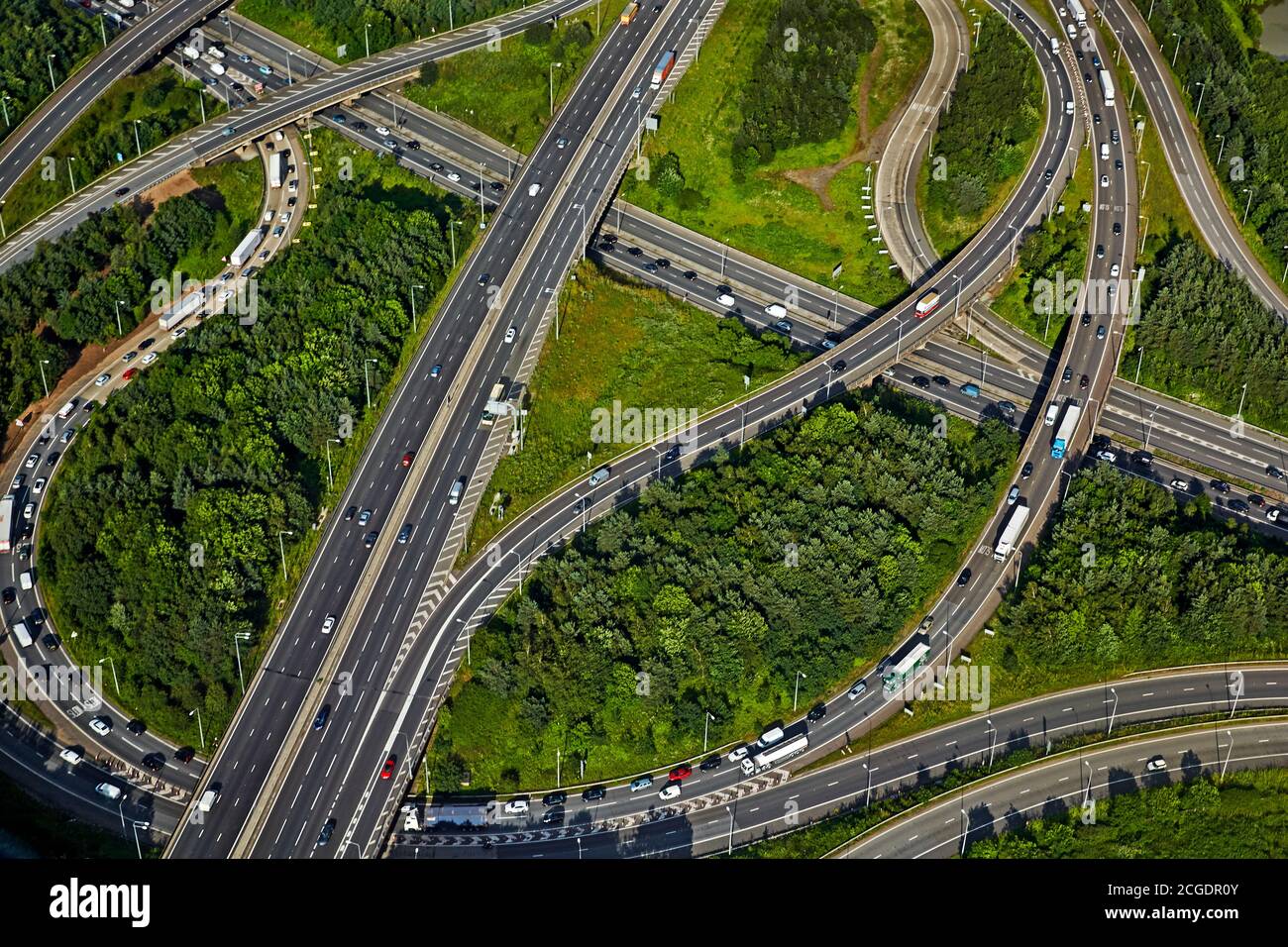 Aerial view of the M25 and M11 interchange in London, UK Stock Photo ...