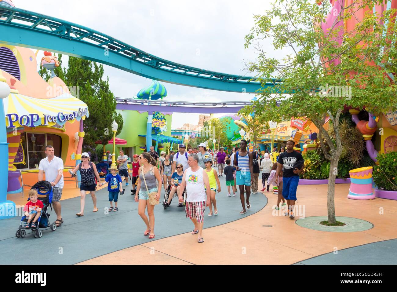 Visitors At The Seuss Landing Area Inside Universal Studios Islands Of visitors-at-the-seuss-landing-area-inside-universal-studios-islands-of