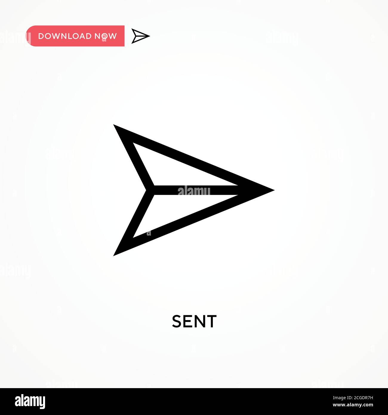 Sent Simple vector icon. Modern, simple flat vector illustration for ...