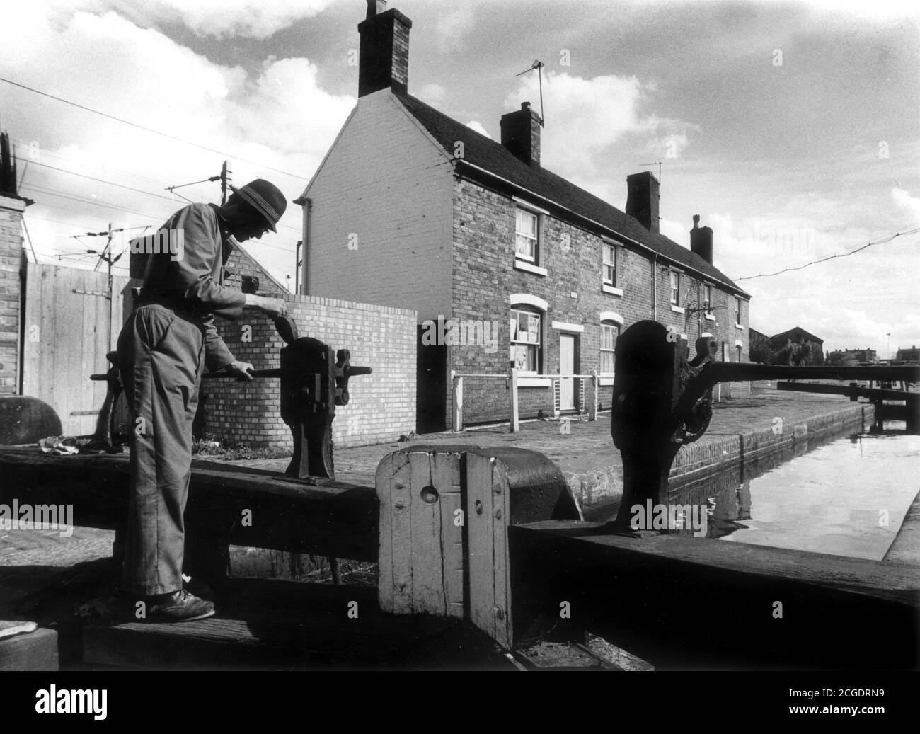 Maintenance work on canal Black and White Stock Photos & Images - Alamy