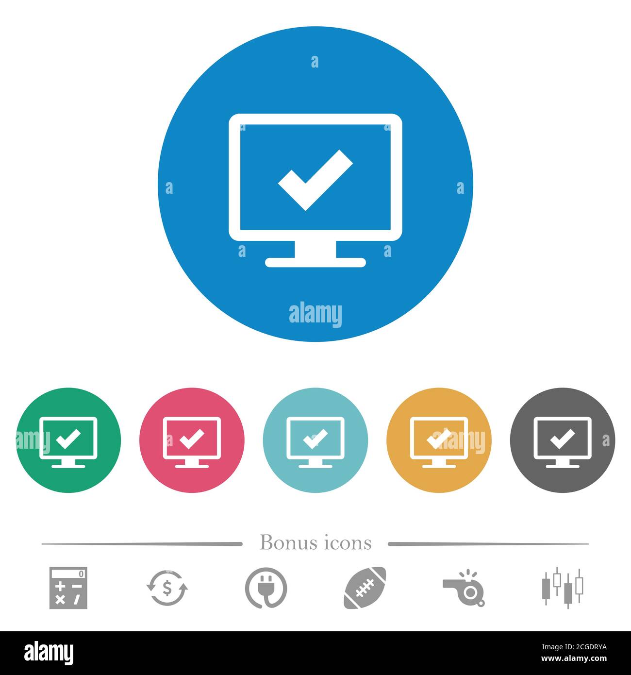 Accept display settings flat white icons on round color backgrounds. 6 ...