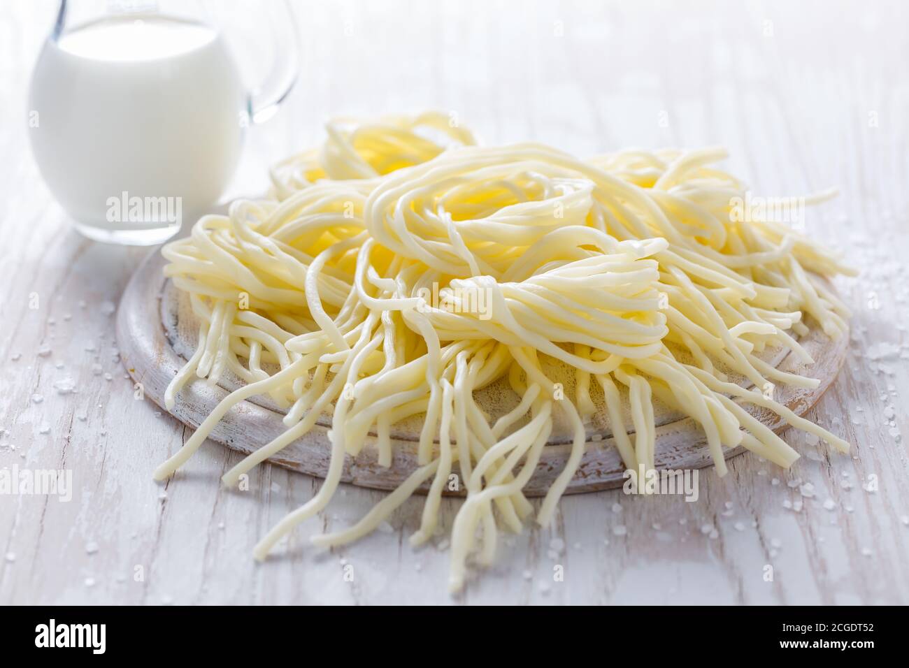 String cheese or cheese whip (korbaciky) - salty snack cheese, national ...