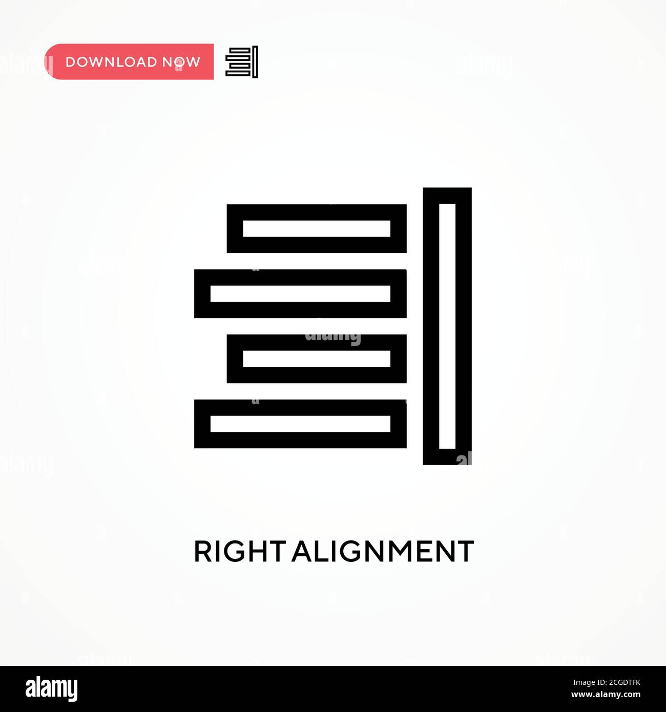 Right alignment Simple vector icon. Modern, simple flat vector ...