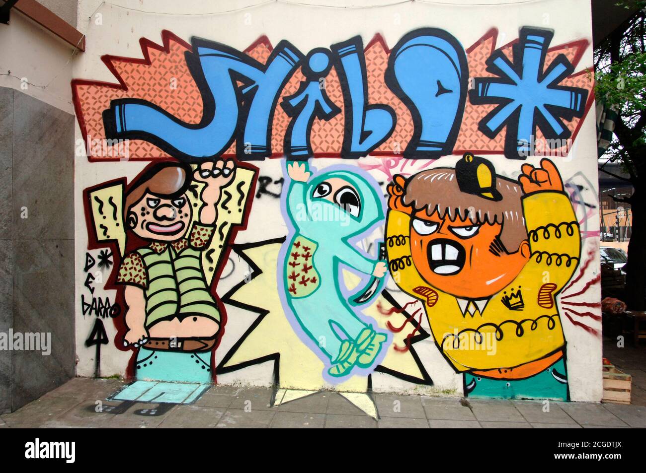 Cartoon characters mural wall hi-res stock photography and images - Alamy