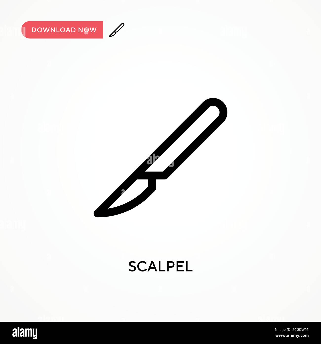 Scalpel Simple vector icon. Modern, simple flat vector illustration for ...