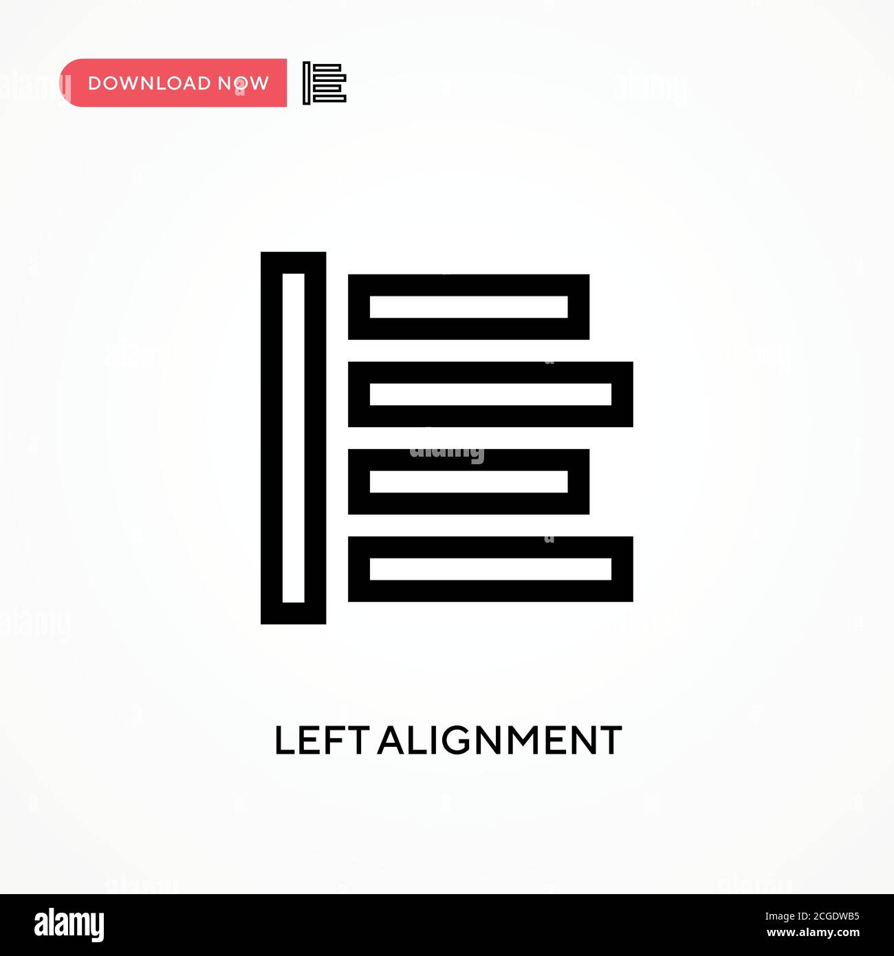 Left alignment Simple vector icon. Modern, simple flat vector illustration for web site or ...