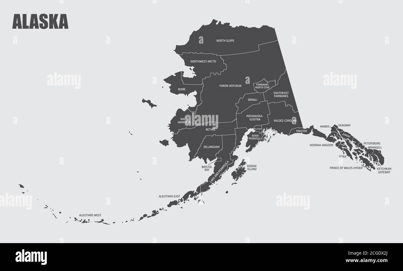 Alaska counties map Stock Vector Image & Art - Alamy Alaska counties map Stock Vector Image & Art - Alamy